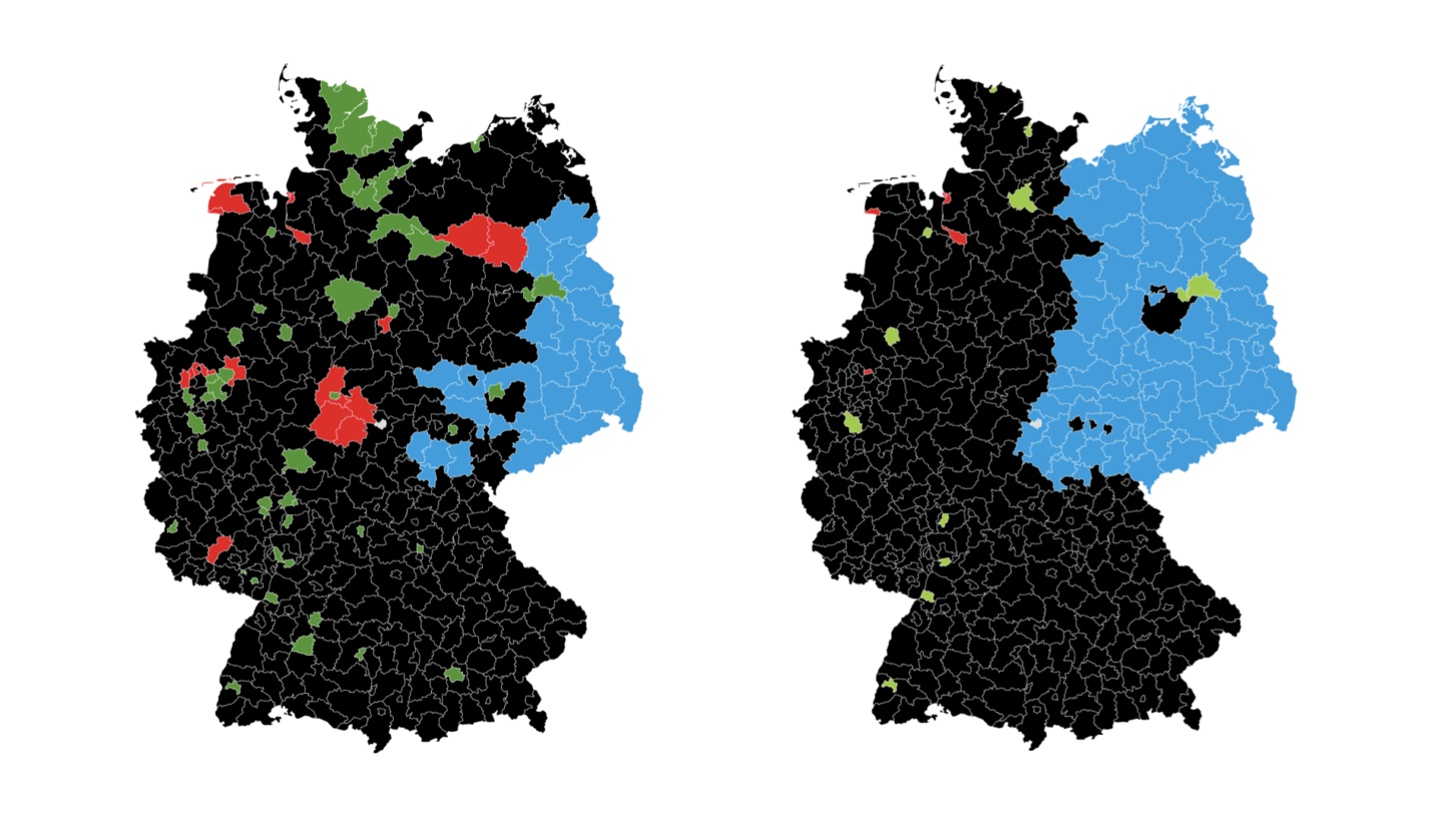 Mapas exclusivos. En cinco años, la AfD ha conquistado el este de ...