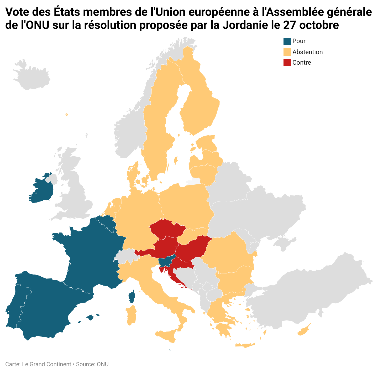 Carte exclusive : le vote à l’Assemblée générale de l’ONU confirme les divisions entre États ...